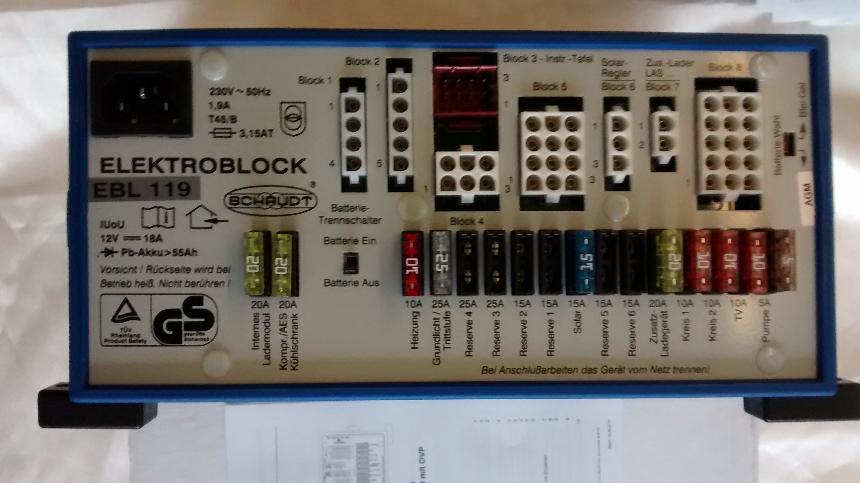 Schaudt Elektroblock EBL 99 Repairs at £130 including VAT. EBL 100, EBL101, etc